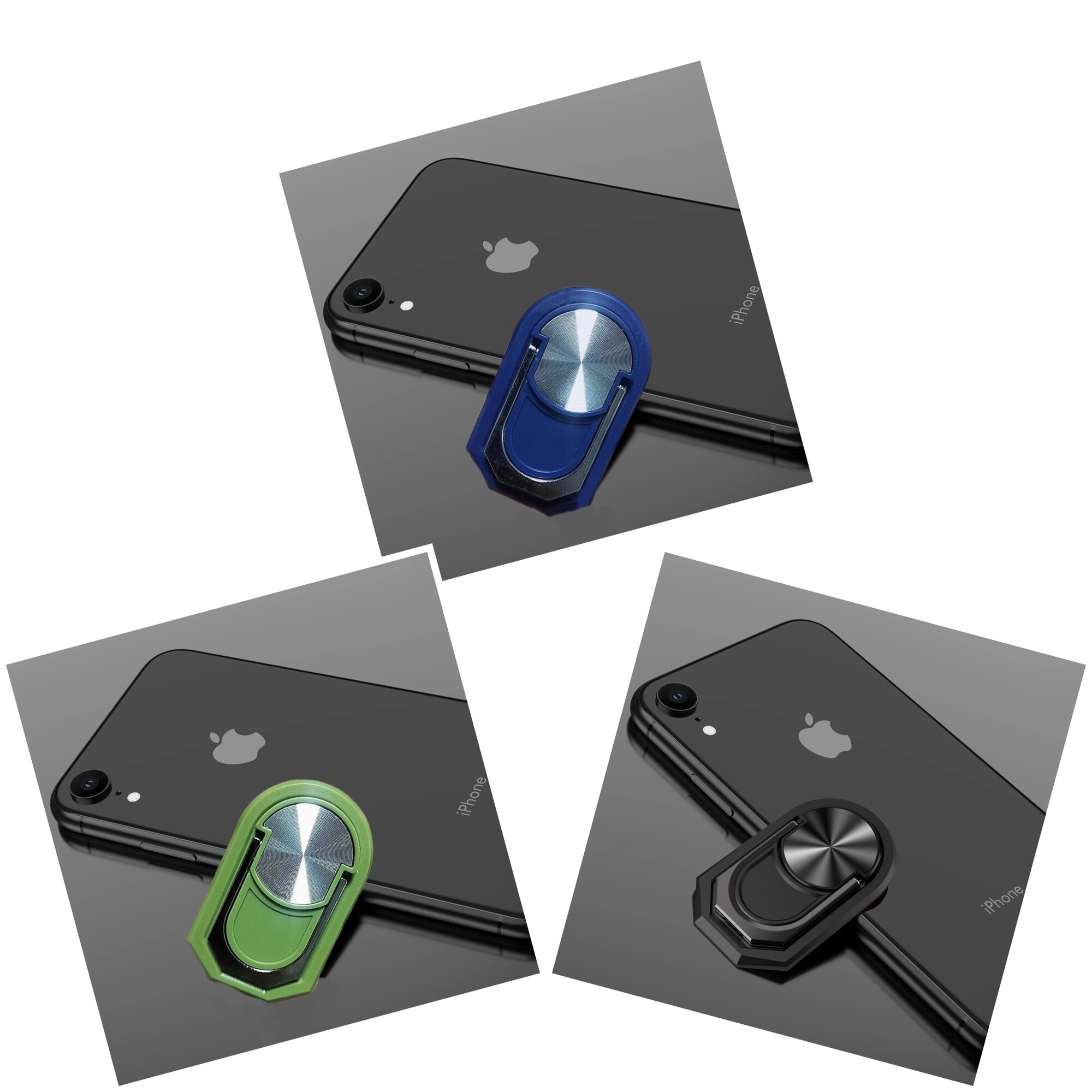 3-комплектный магнитный держатель для телефона с креплением на автомобиль и стол, цвета: темно-синий, мятный зеленый,