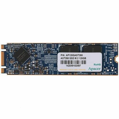 120 ГБ SSD M.2 накопитель Apacer AST280 (AP120GAST280-1) - SATA 3, чтение - 560 Мбайт/сек, запись - 540 Мбайт/сек, 3D NAND, 3 бит TLC
