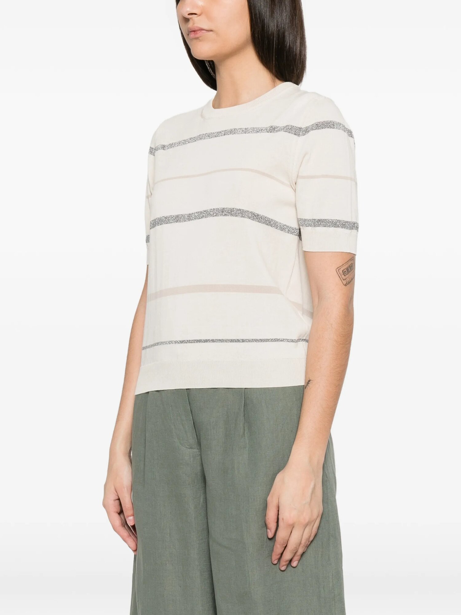 Футболка PESERICO Stripe-pattern T-shirt, размер 40 — фото 1