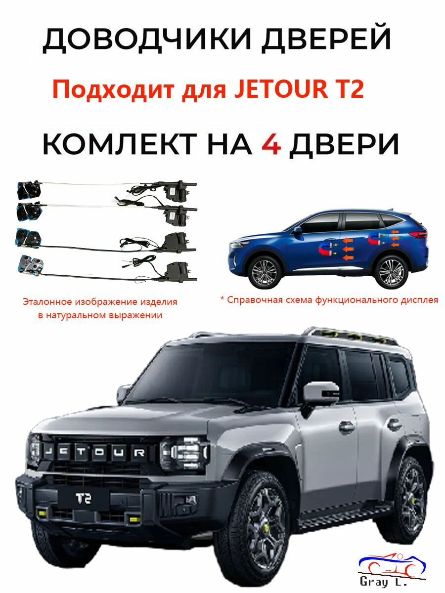 Доводчики дверей Jetour T2 — мягкое закрывание дверей для Jetour T2, комплект на 4 двери, простая установка легко