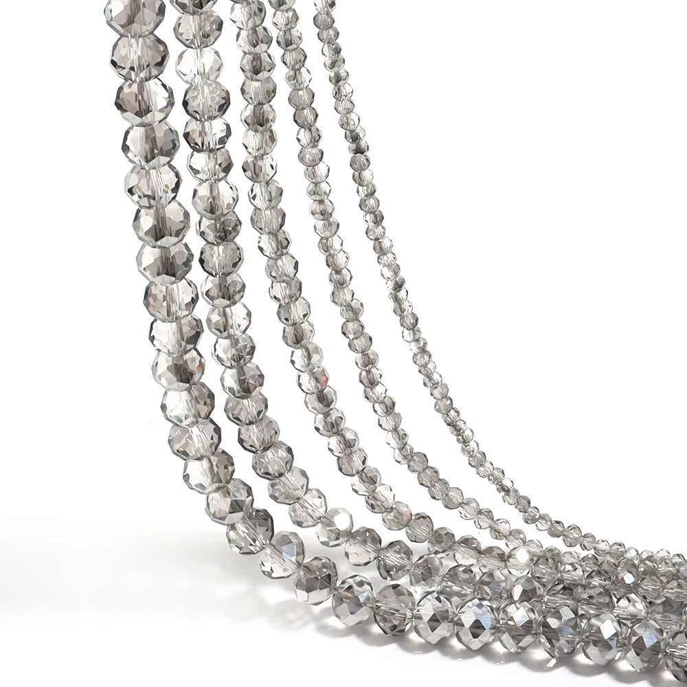 Хрустальные бусины Linsoir Beads 3 4 6 8 мм Серебряный, 4mm approx 100pcs, Transparent Gray