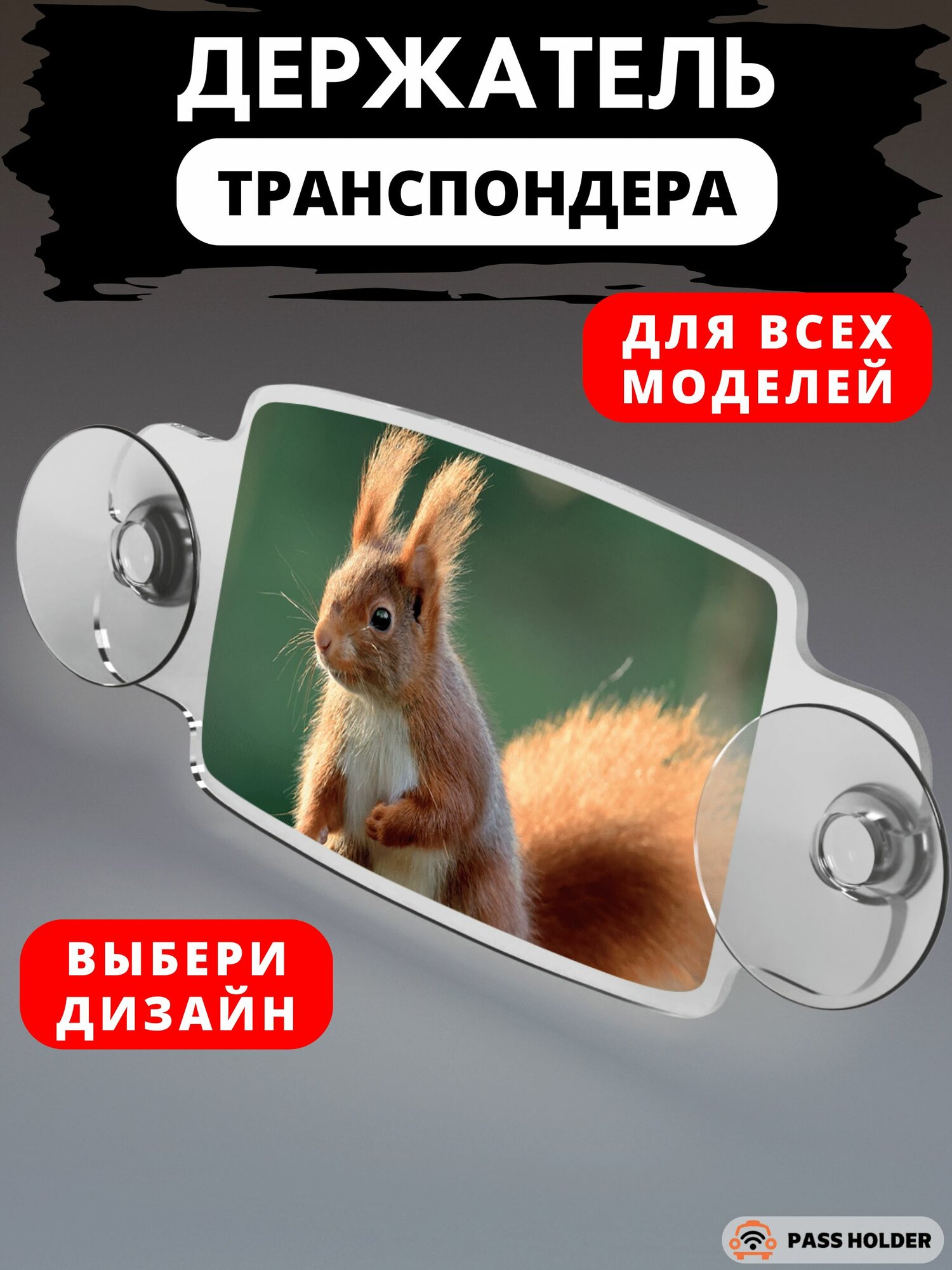 Держатель для транспондера универсальный на присосках "PASS HOLDER" — фото 1