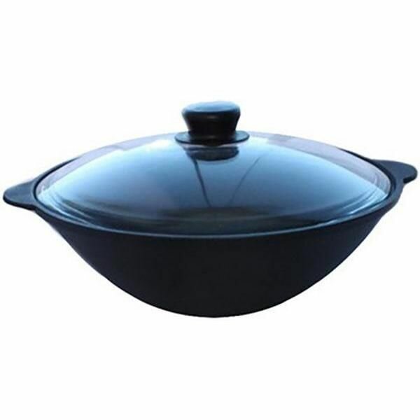 Сковорода вок Камская посуда вок28 WOK 2,7л чугунный со стекл. крышкой