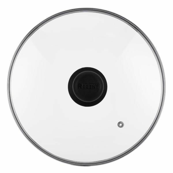 Крышка стеклянная 22см REGENT inox с пароотводом