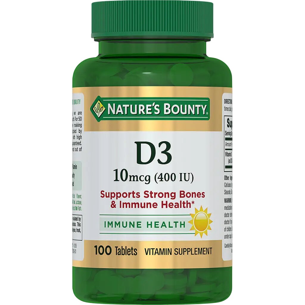 Nature's Bounty Витамин D3 400 МЕ таблетки массой 250 мг 100 шт