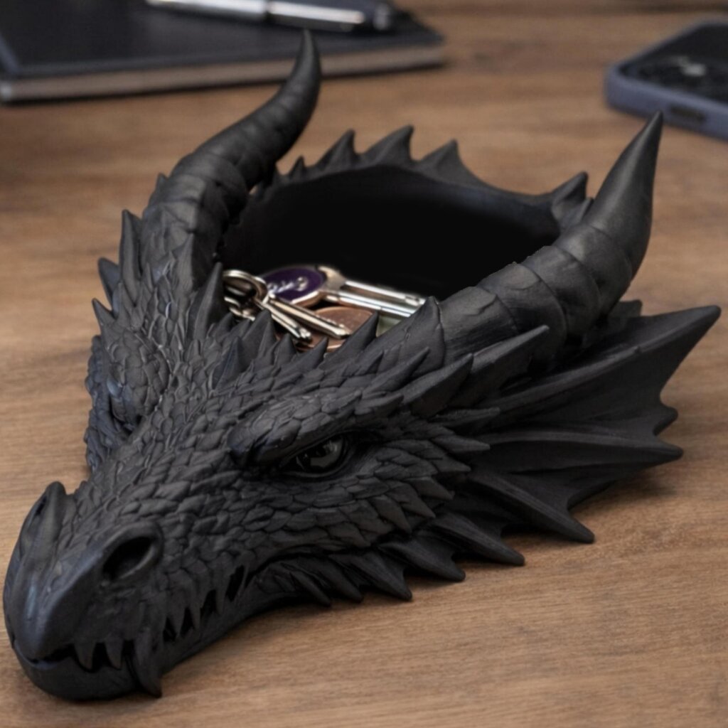 Готический Подсвечник С Головой Дракона И Лоток Для Ювелирных Изделий С 3D-Печатью Из Пластика Для Домашнего Декора Уникальные Органайзеры Для Свечей И Ювелирных Изделий
