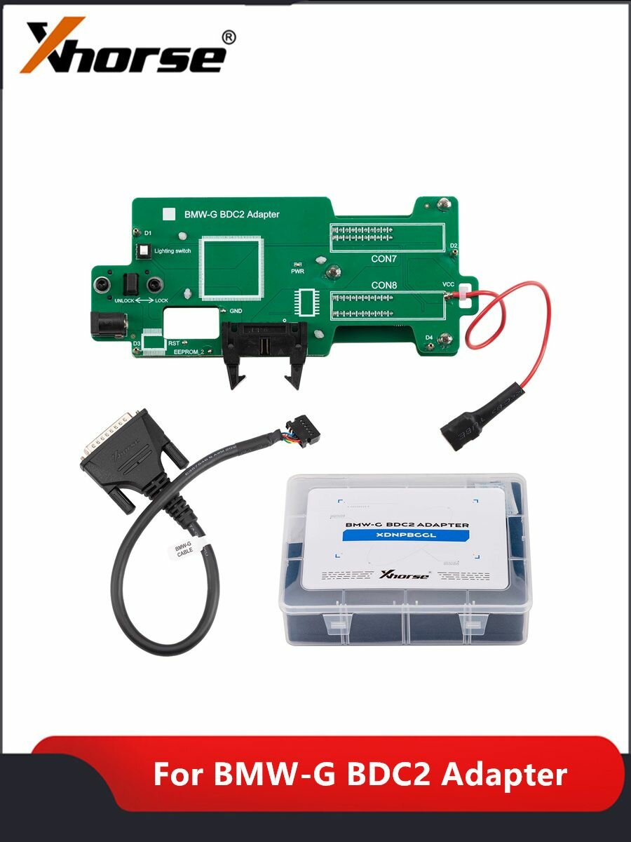 Беспаечный адаптер Xhorse BMW-G BDC2 для VVDI2 и Key Tool Plus — питание 12В, совмещение штырей, защёлка LOCK, CON7
