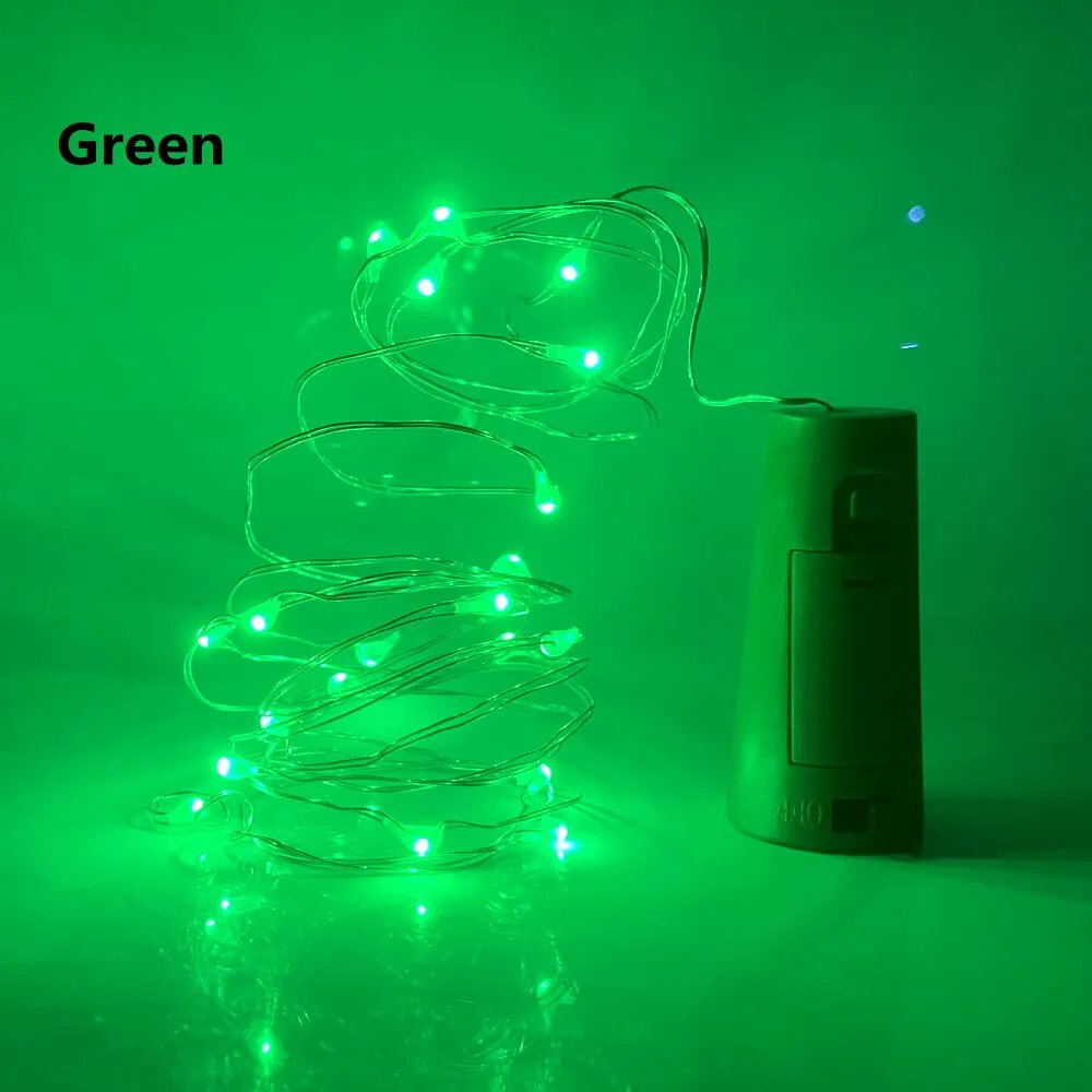 Зеленая светодиодная гирлянда 2 м, 20 LEDs