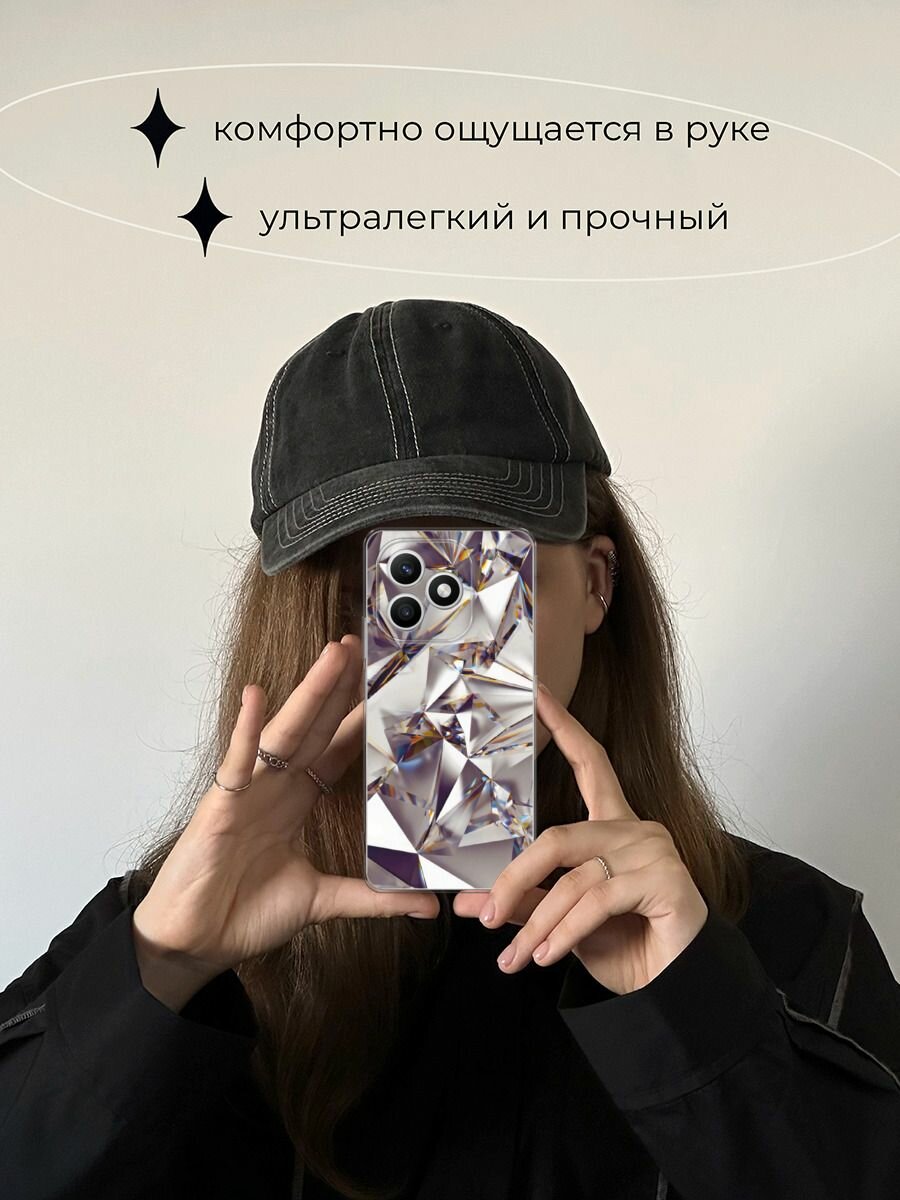 Силиконовый чехол на Honor X8d / Хонор X8d с принтом Бриллианты — фото 1