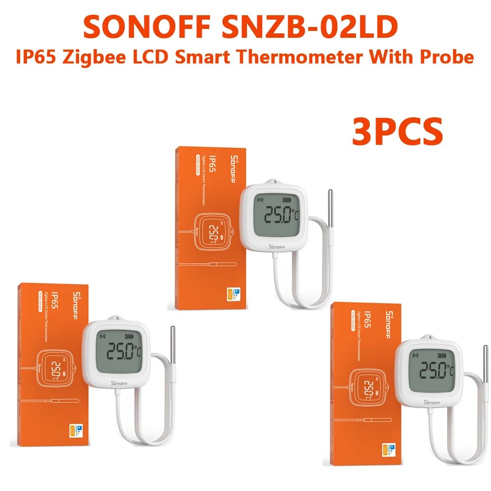 SONOFF SNZB-02LD, 3шт, умный термометр