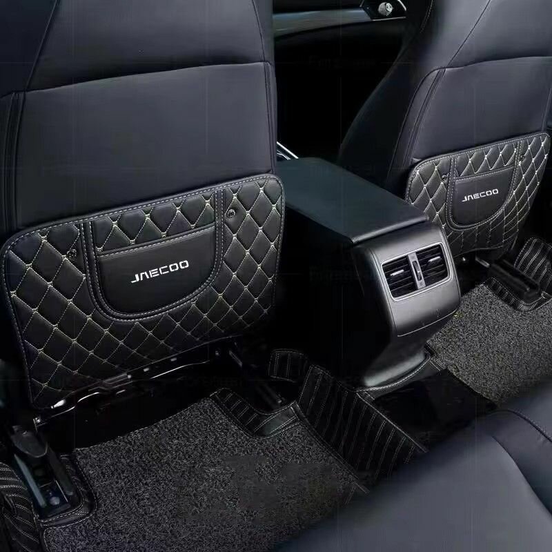 Защитные подушки на спинки передних сидений Chery Jaecoo J7/J8 2023-2024, 43×35 см, PU кожа, 2 шт, чёрный в салон
