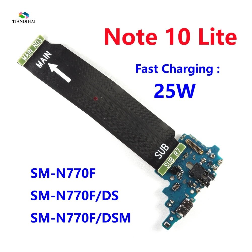 Note10 Lite USB-разъем для зарядного устройства, основной гибкий кабель для Samsung Galaxy Note 10 Lite SM-N770F SM-N770F/DS, порт зарядной док-станции