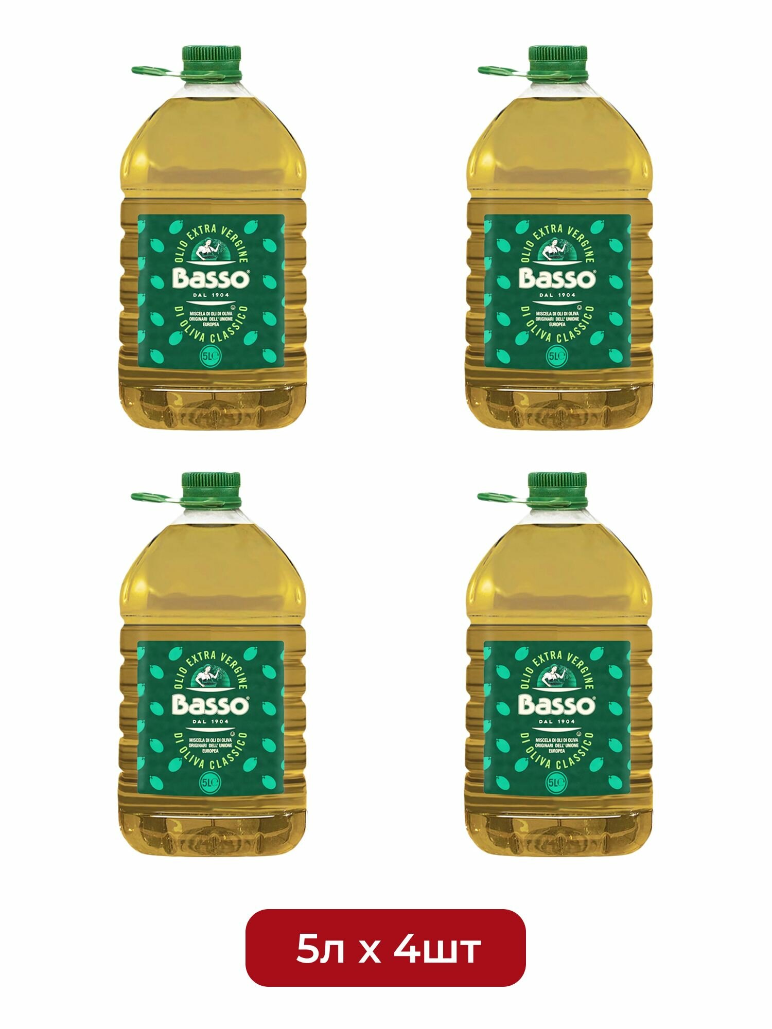 Масло Оливковое Basso Extra Virgin Нерафинированное 5л пэт х 4шт.