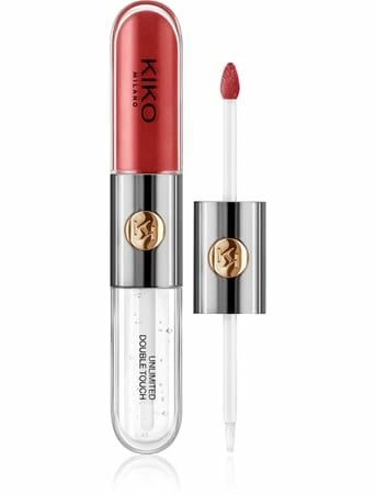 Губная помада KIKO Milano Unlimited Double Touch, атласный рубиново-красный, 6 мл