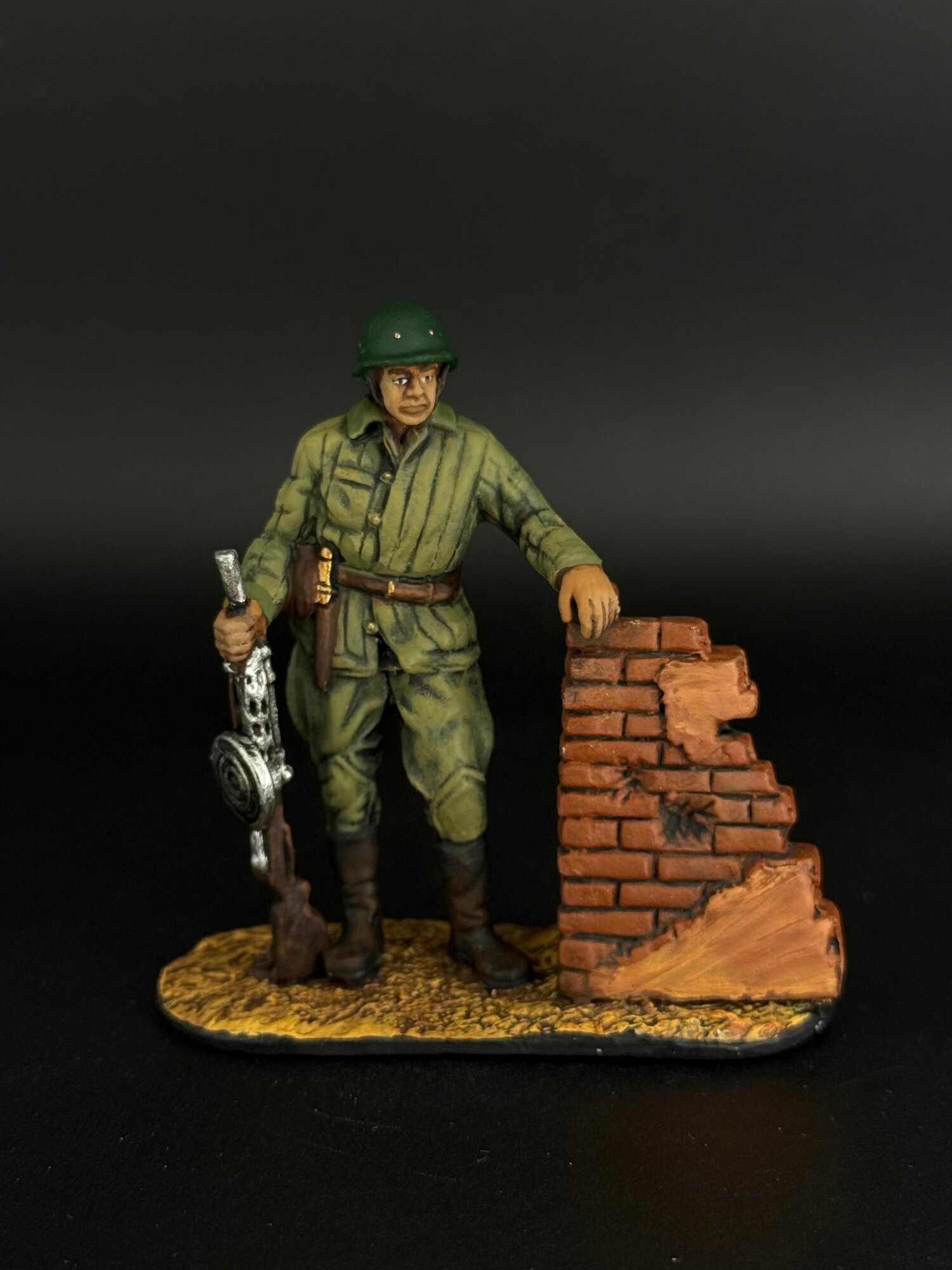 Коллекционный оловянный солдатик Пулеметчик. Сталинград, 1943 г. 6 см масштаб 1:32 ручная роспись