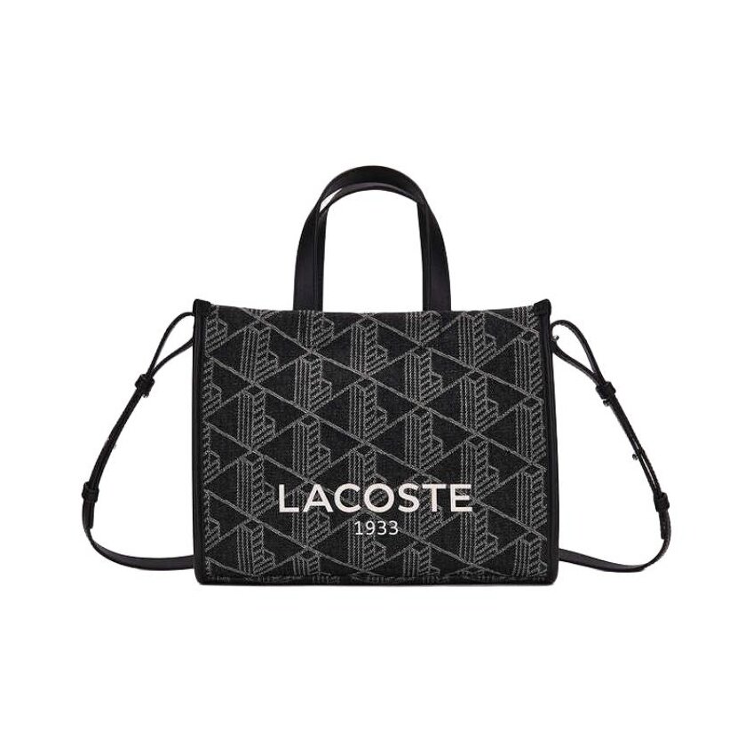 Сумка LACOSTE, фактура пэчворк, черный — фото 1