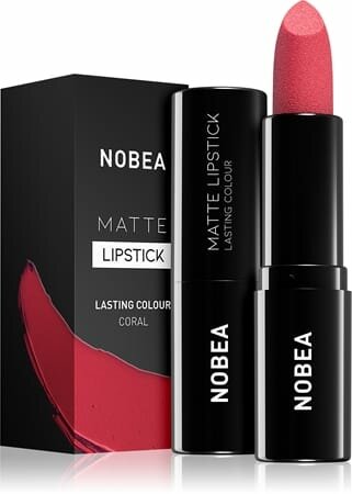Губная помада nobea day-to-day matte lipstick, коралловый, 3 г