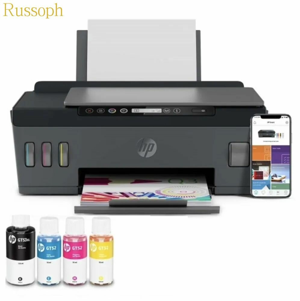 HP МФУ Струйное Smart Tank 518 + Wi-Fi + Набор чернил для СНПЧ V, черный