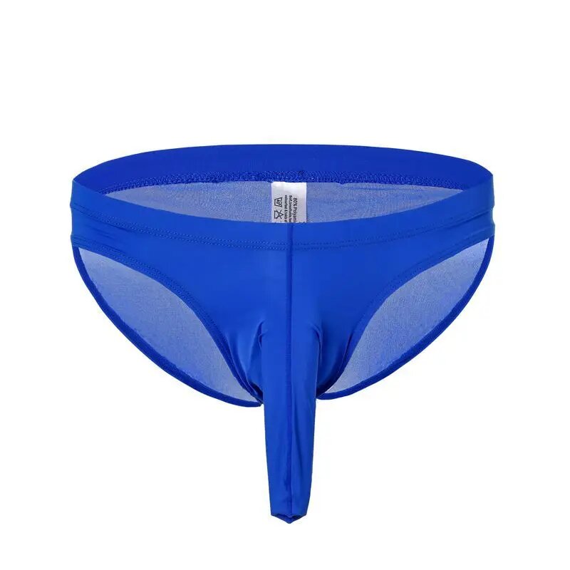 Мужские брифы синие Deep Blue, стринги L, ледяной шелк
