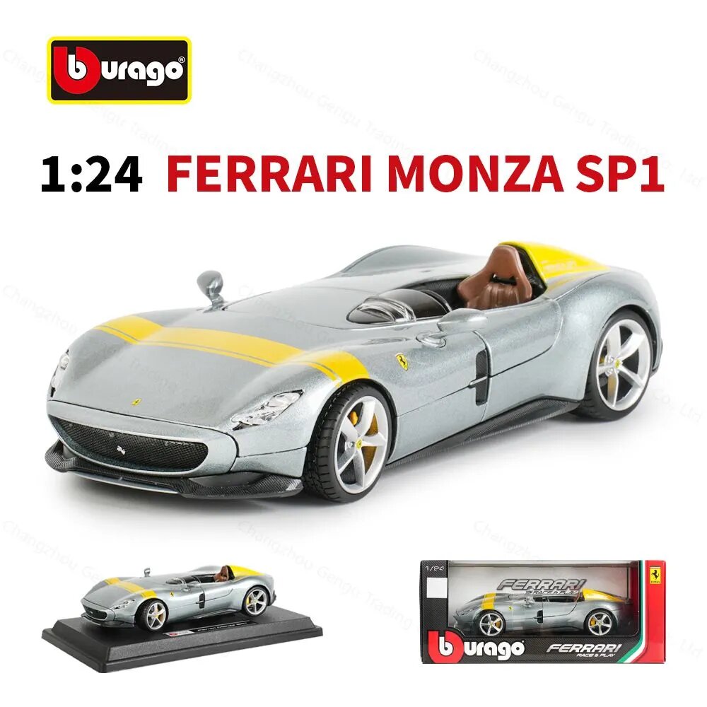 Bburago1:24 Коллекционная модель спортивного автомобиля Ferrari Monza SP1, отлитая под давлением