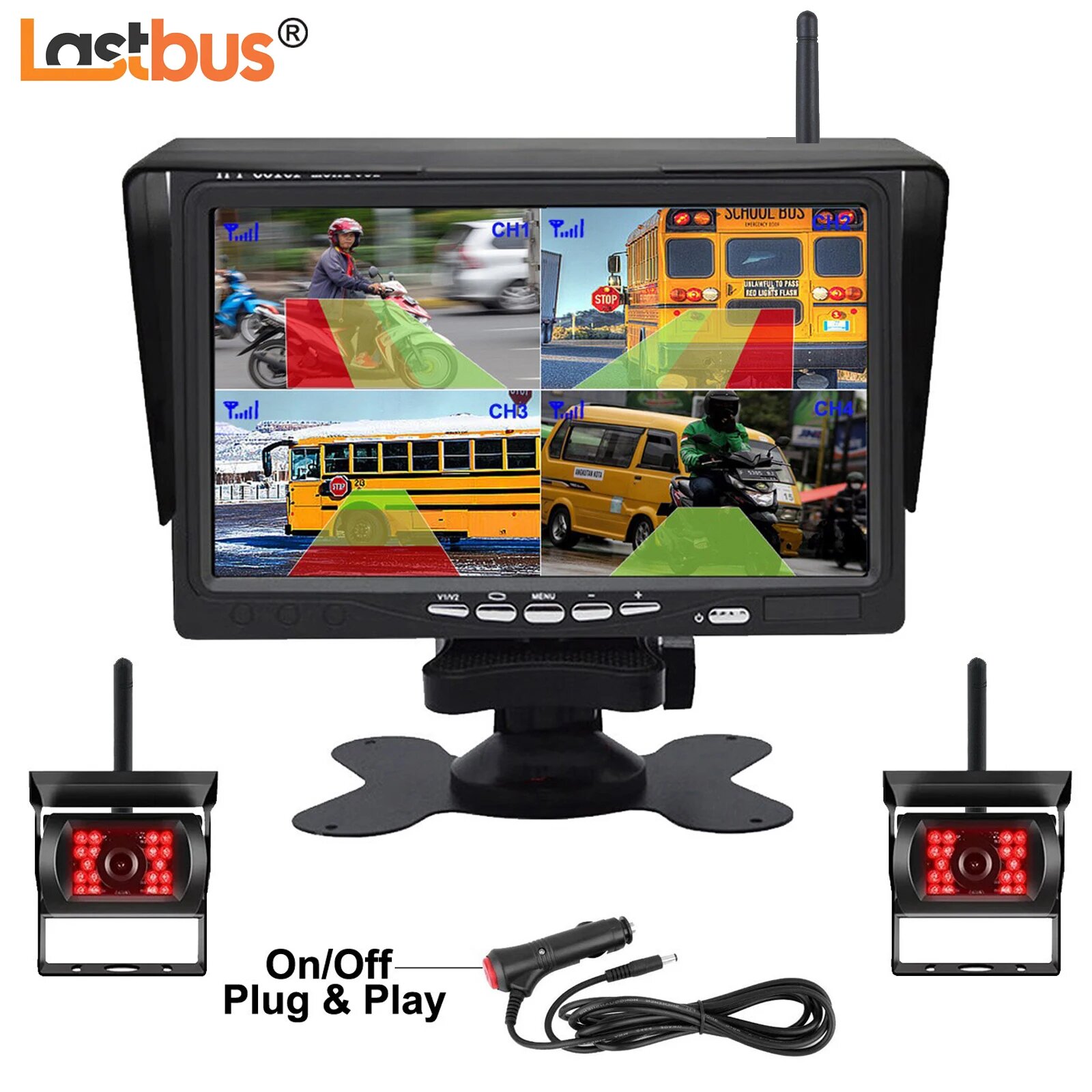 Lastbus 7" монитор с 2 беспроводными камерами для автодома