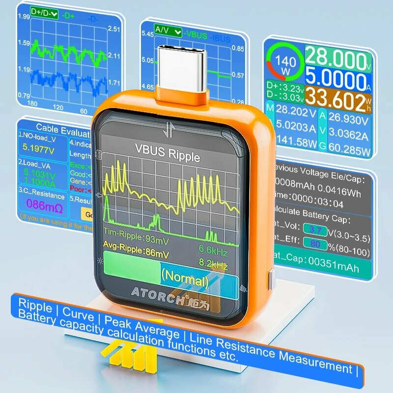 ATORCH T3 Black Full set + Test Line Resistance Load Device — фото 1