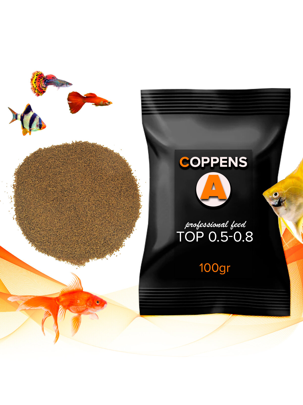COPPENS TOP 0.5-0.8мм, 100гр - высокобелковый корм для интесивного выращивания рыб