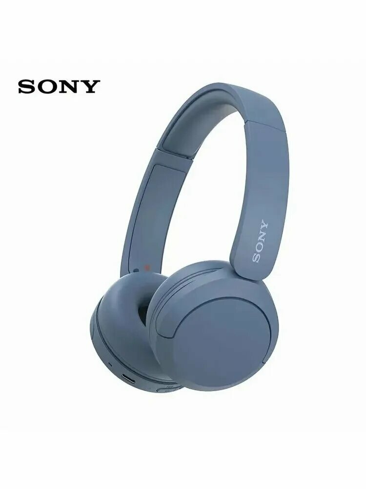 Sony Наушники беспроводные с микрофоном Sony WH-CH520, USB Type-C, синий