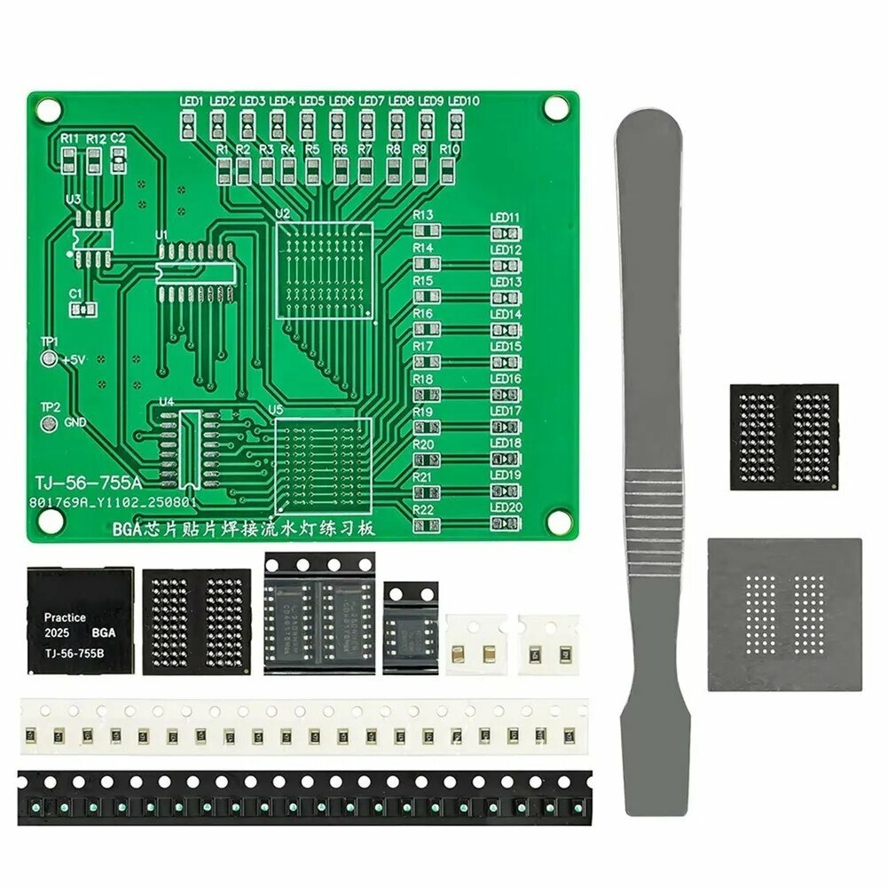 Новый набор для пайки компонентов SMD BGA, 555+4017, светодиоды для поверхностного мо