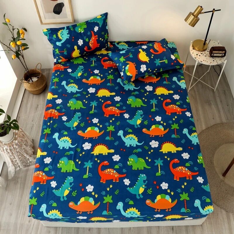 Bonenjoy простыни с принтом динозавров для детей 180x200x25cm King, konglong