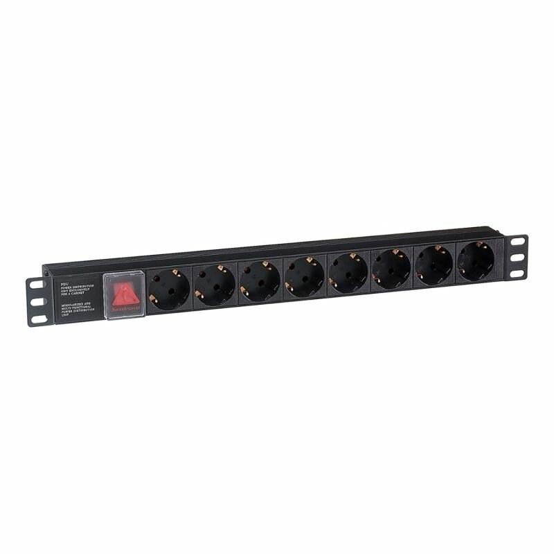 Блок розеток ExeGate "ServerPro", PDU-19H801, Al-8S-C14-SW (EX280840RUS)