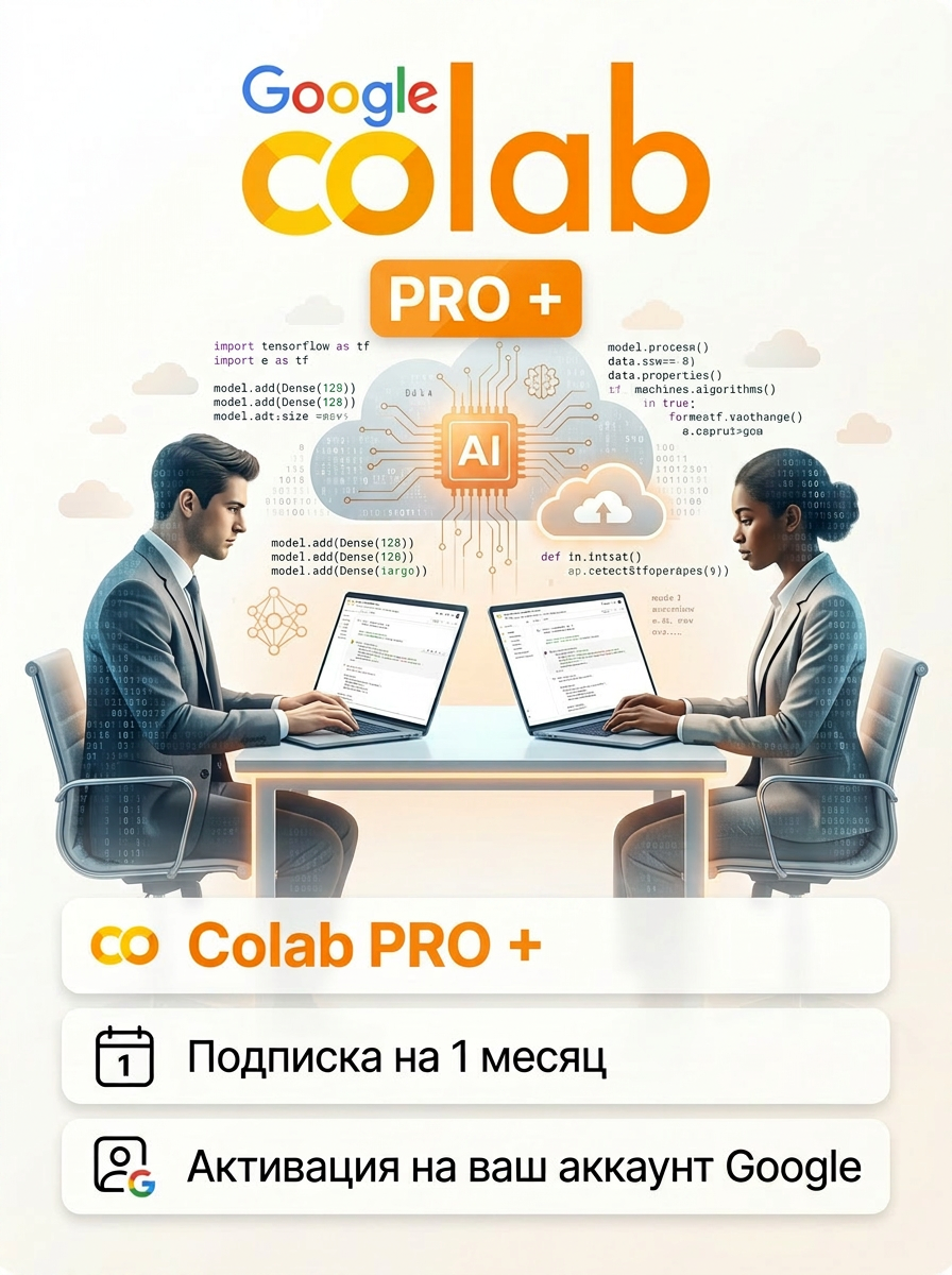 Google Colab Pro | Подписка Colab Pro + на 1 месяц | Активация на ваш аккаунт Google |