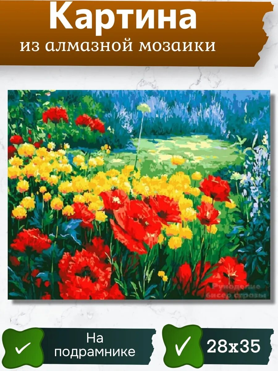 Алмазная мозаика на подрамнике 28х35