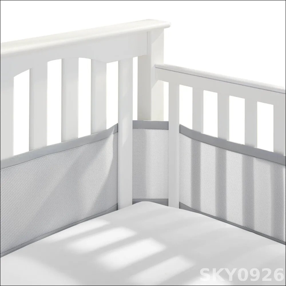 Бампер для детской кроватки, Бампер для детской кроватки, Подкладка из 3D-сетки, препятствующая воздушному потоку
