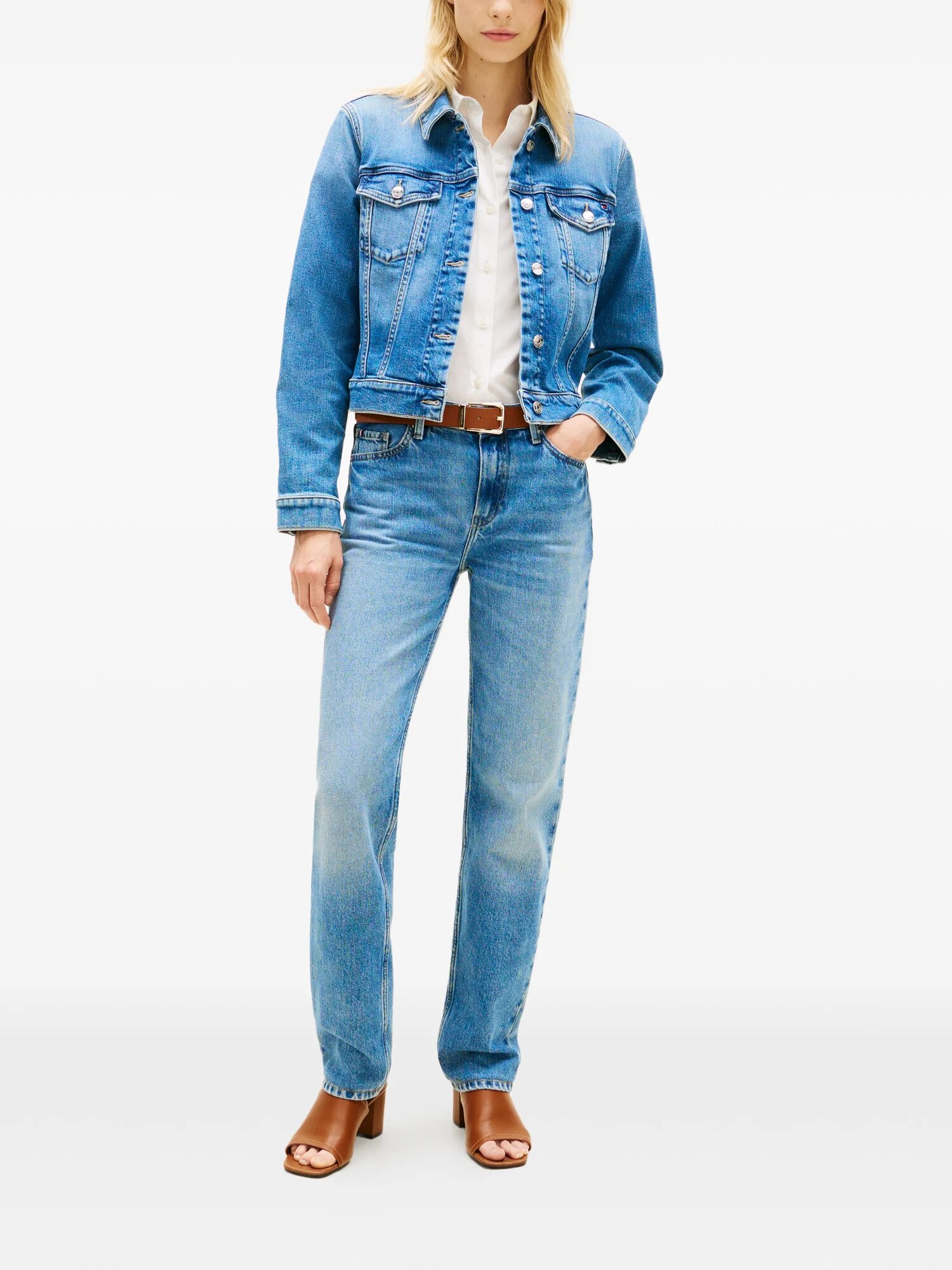 Куртка TOMMY HILFIGER Faded-wash denim jacket, размер 46 EU, blue — фото 1