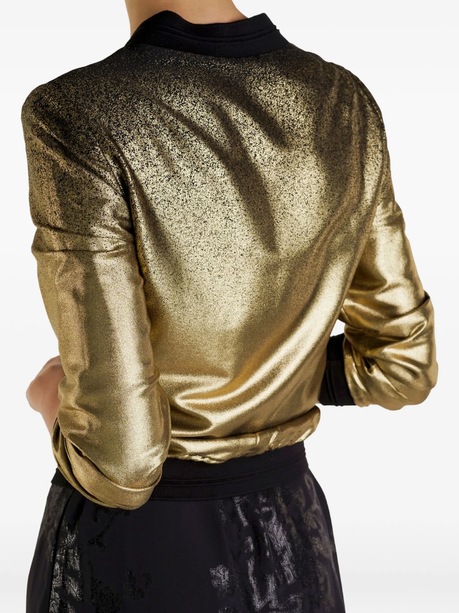 Куртка CHARLOTTA GANDOLFO Metallic-finish bomber jacket, размер XL, gold — фото 1
