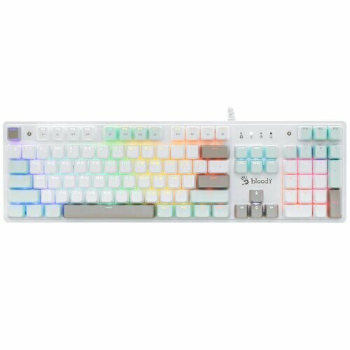 S510R USB ICY WHITE/BLMS RED / Клавиатура проводная A4Tech Bloody S510R