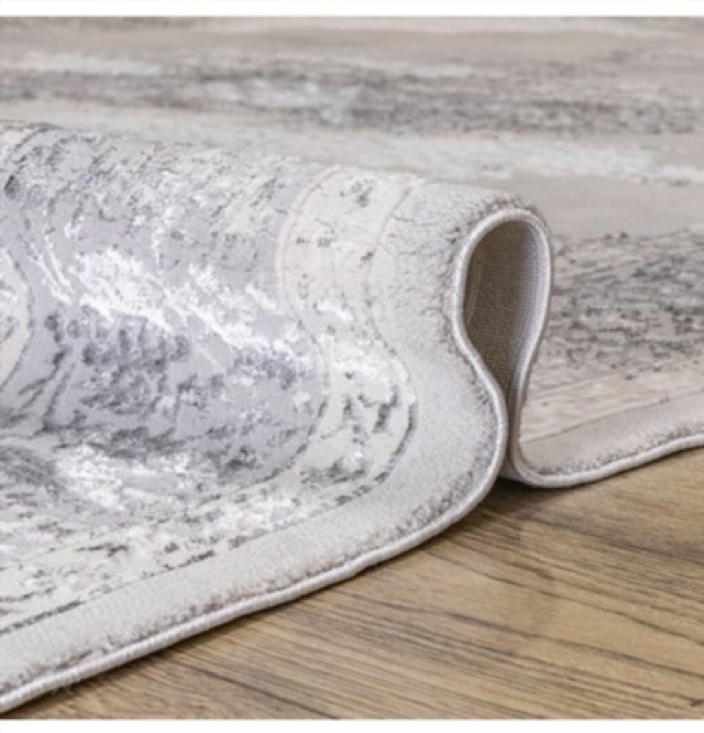 Ковер Турецкий Prado дизайн N887A цвет WHITE / GRAY2 Овал 2x2.9м