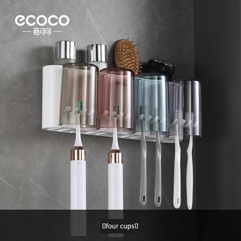 Держатель для зубных щеток ecoco/ECOCO, стакан для полоскания рта без сверления, стакан для зубных щеток, настенный