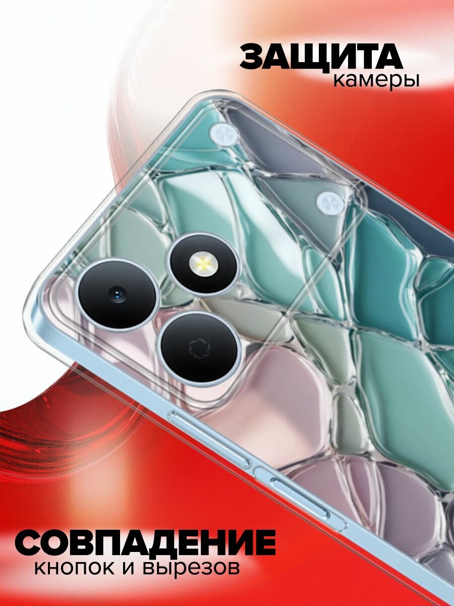 Силиконовый чехол на Realme Note 80 / Реалми Нот 80 с принтом Красивое стекло 2 — фото 1