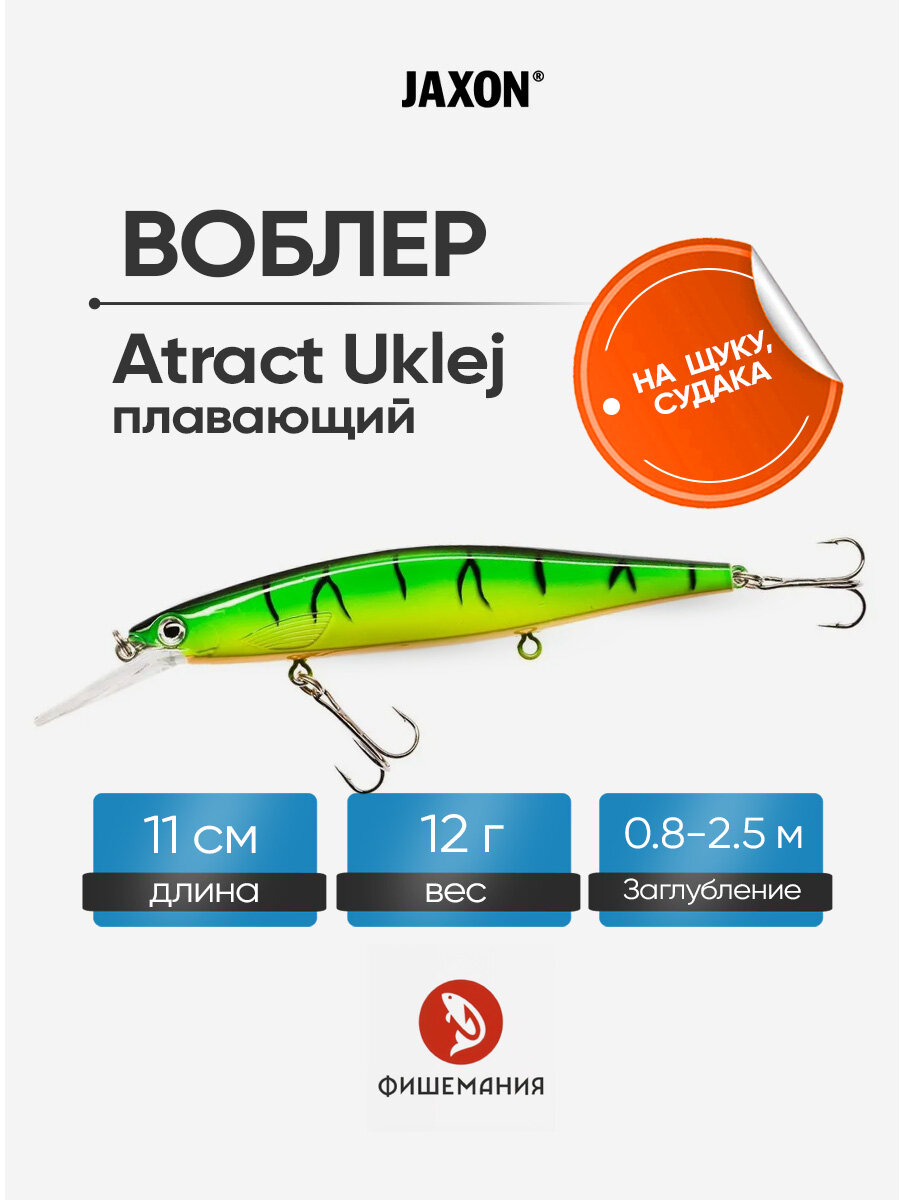 Воблер для рыбалки Jaxon Atract Uklej 11 см 12 гр плавающий #C
