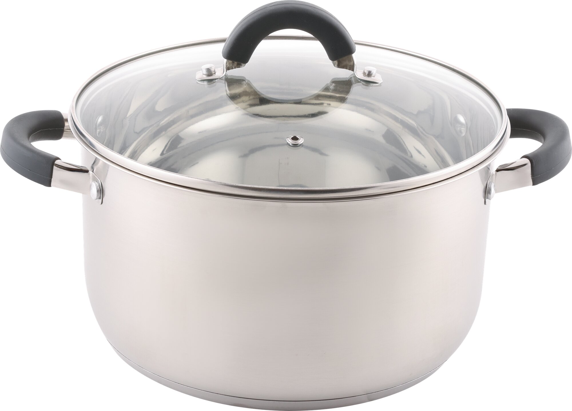 Кастрюля HOMECLUB Comfort, с силиконовыми ручками, нержавеющая сталь, индукция, 5.8л Арт. GS-7