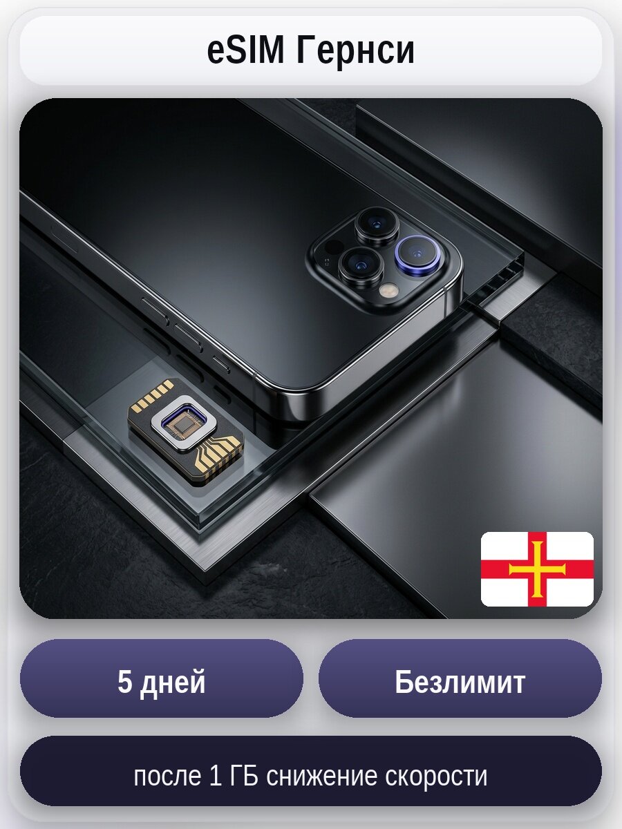 ESIM для мобильного интернета: безлимит на 5 дней | Гернси | Виртуальная СИМ-карта
