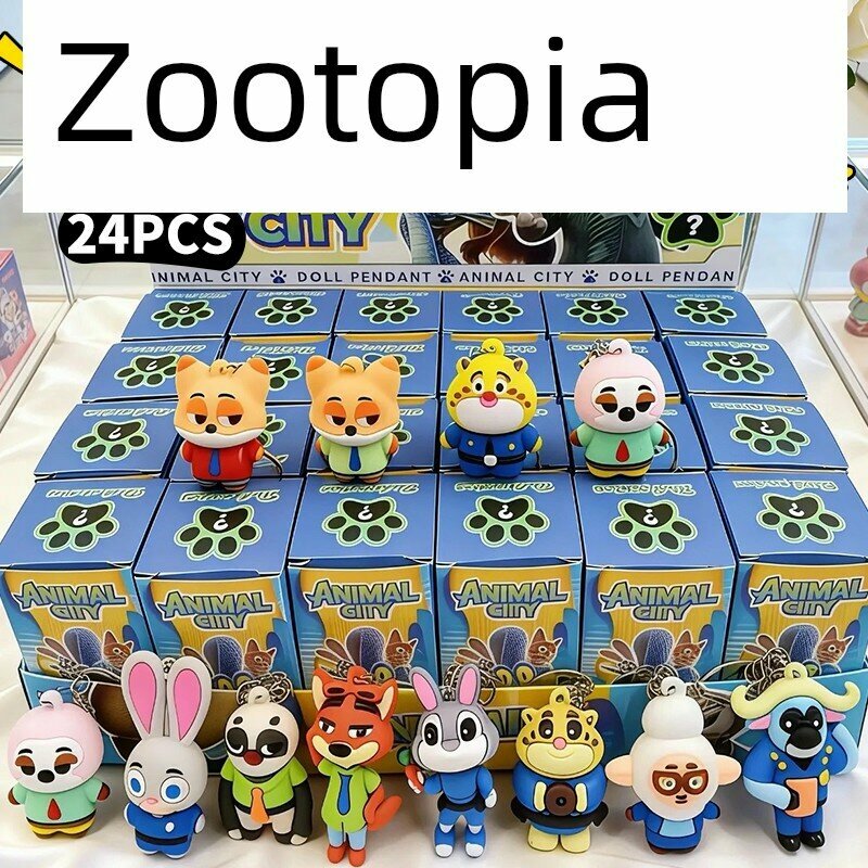 24-упаковочная коробка с игрушками-мягкими плюшевыми куколками Зоопия с ключами для детей
