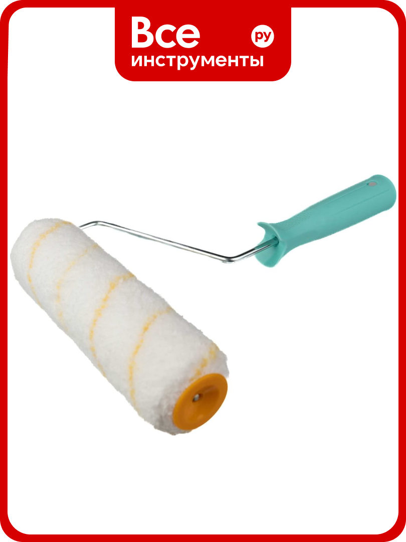 Малярный валик SAMGRUPP с пластиковой ручкой, 200 мм, ворс 12 мм 16176 SAMC-009040200, пластиковая, облегчает работу
