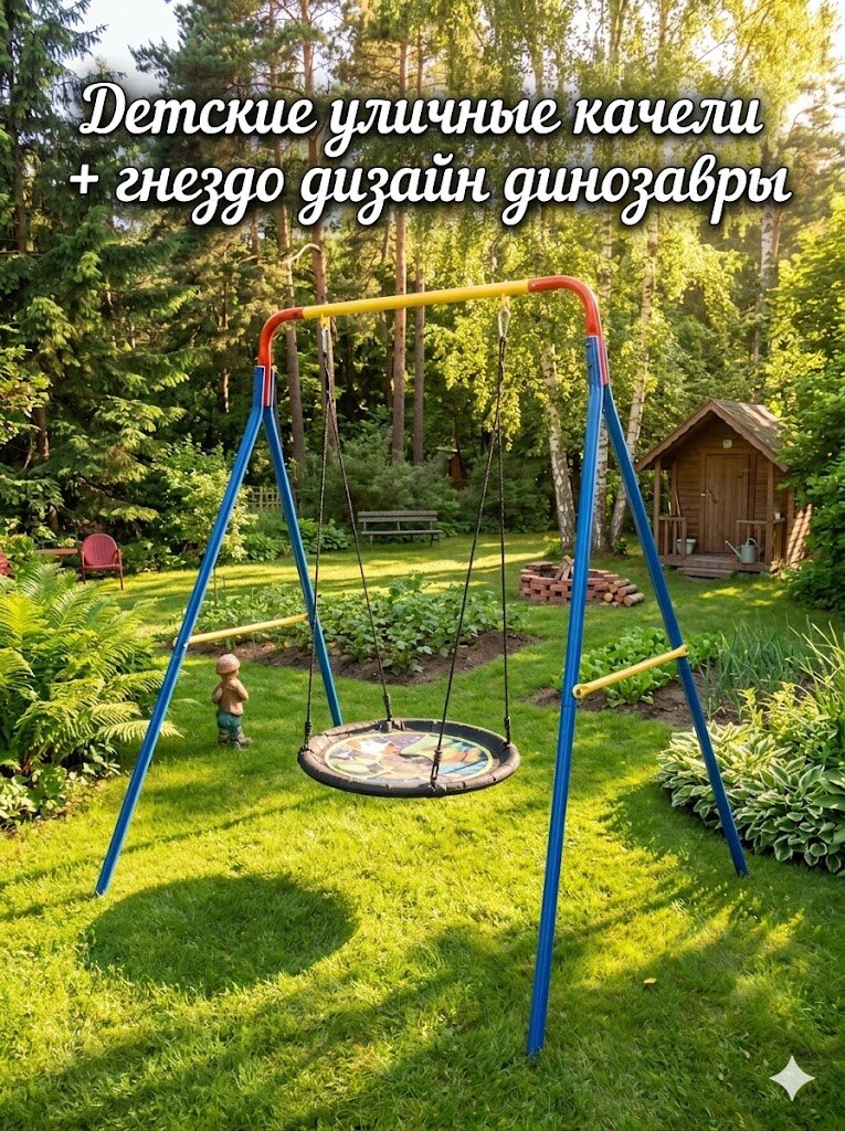 Качели Receive Power "Dino", металл, ПВХ, пластик, максимальная нагрузка 100 кг, до 16 лет
