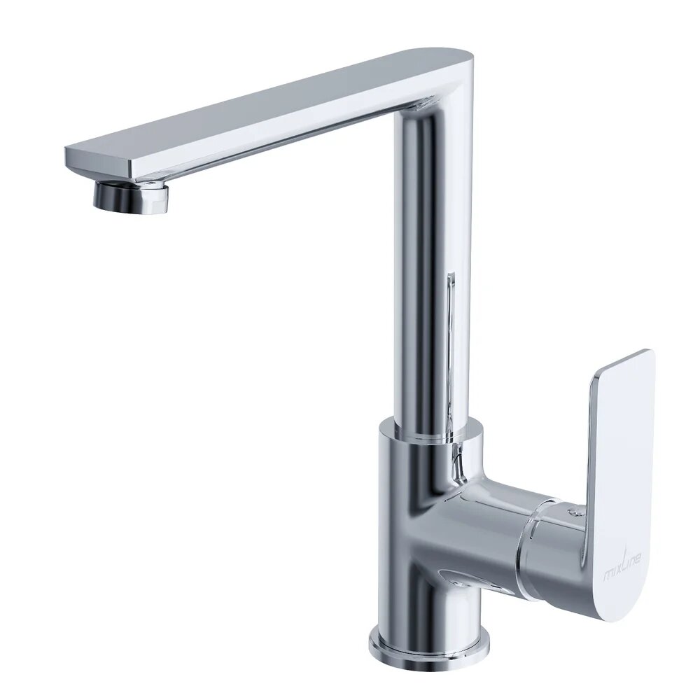 Смеситель для кухни 35k MIXLINE ML26-032 "Life" высокий излив боковая ручка ручка