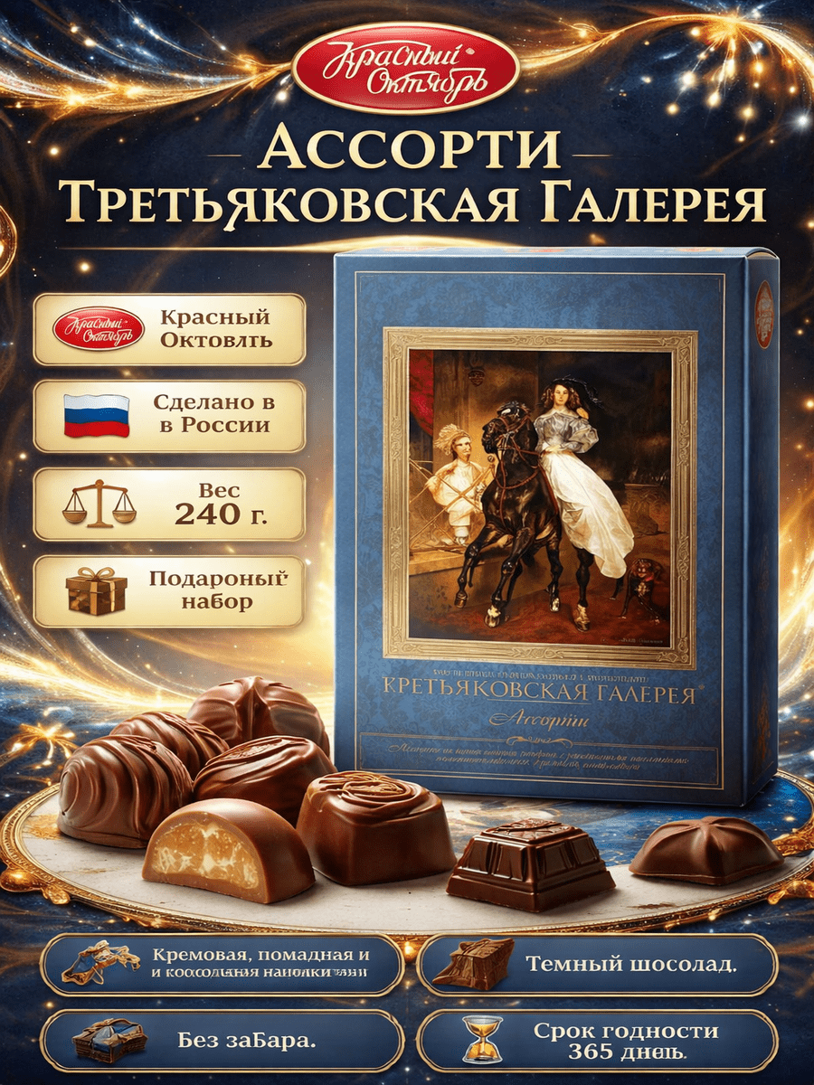 Набор шоколадных конфет Красный Октябрь Третьяковская галерея, 240г