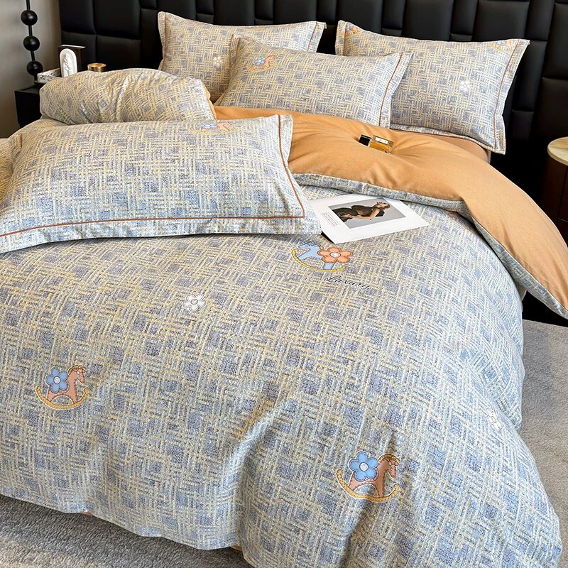 Комплект постельного белья Crystal Home Textiles из 100% чистого хлопка, четыре предмета, утолщенный, полностью