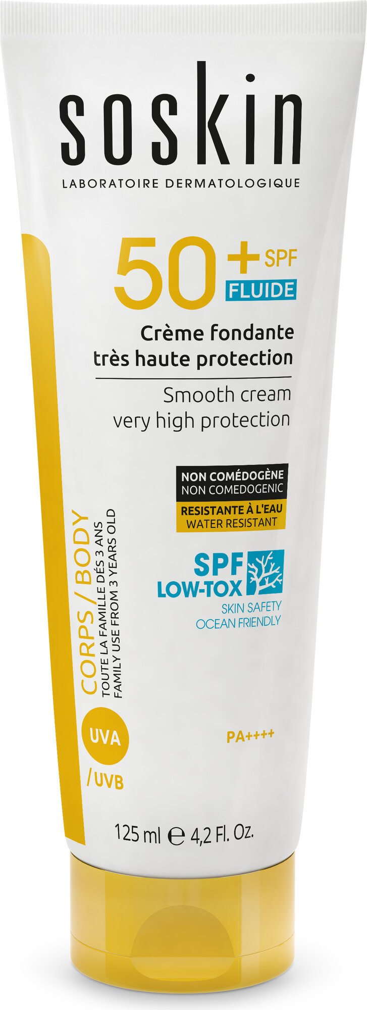 SOSKIN Солнцезащитный водостойкий флюид SPF50 Smooth Cream Very high Protection SPF50+ 300ml